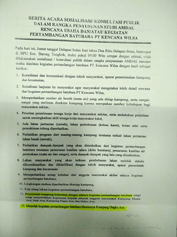 Warga Ongko Asa Tak Pernah Rela Kampungnya Ditambang